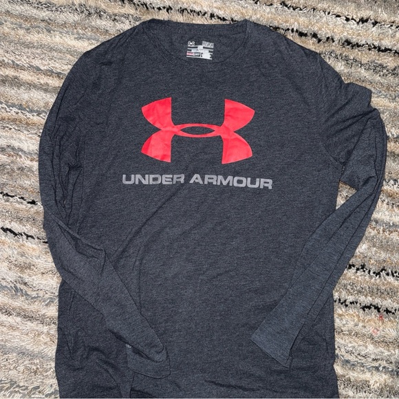 Under Armour | Shirts | Under Armour Mens Dark Gray Long Sleeve Tee ...